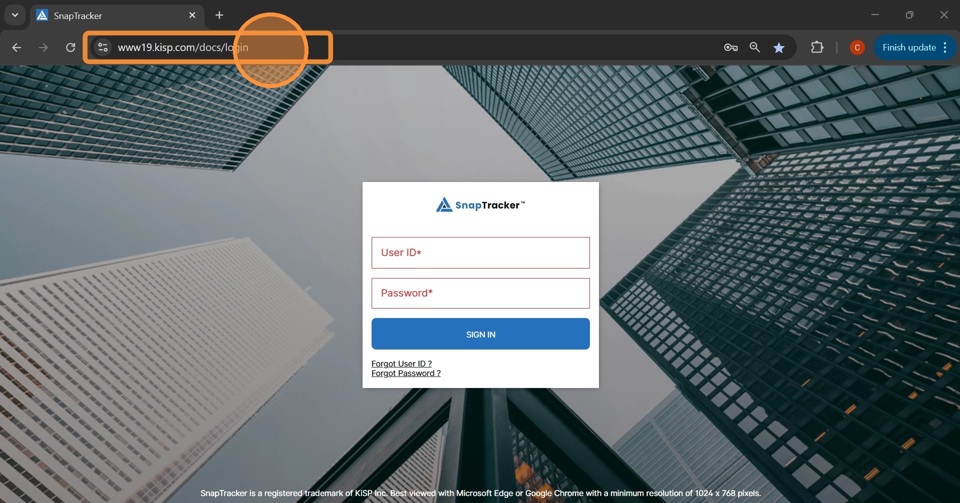 How to Request a User ID and Password Reminder | KiSP, Inc.