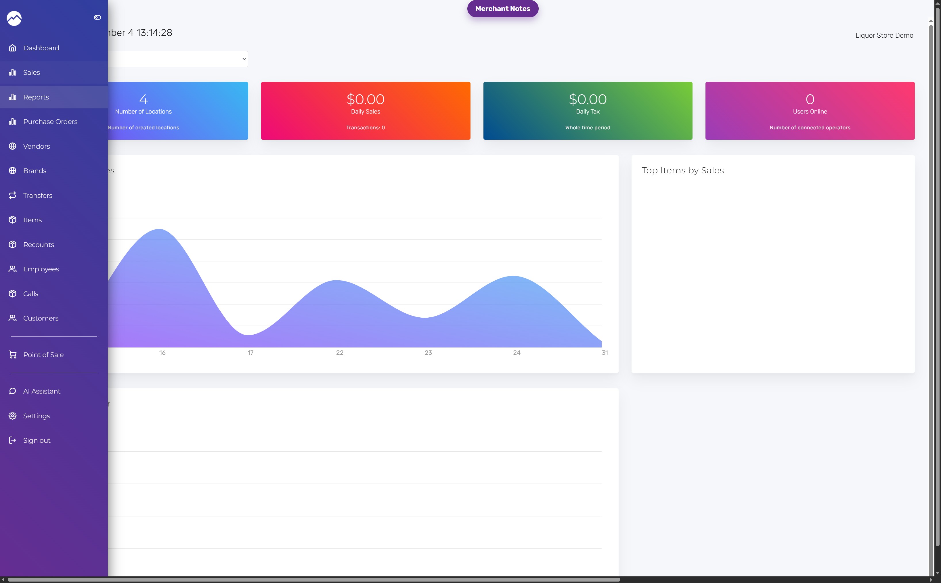 Sales Items + On Hand Report (Date Range) - Acadia POS