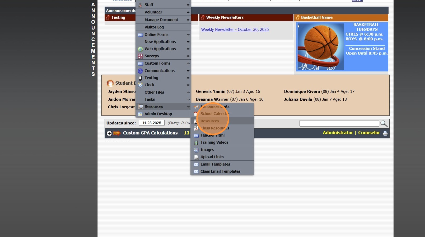 Setting Up Custom Attendance