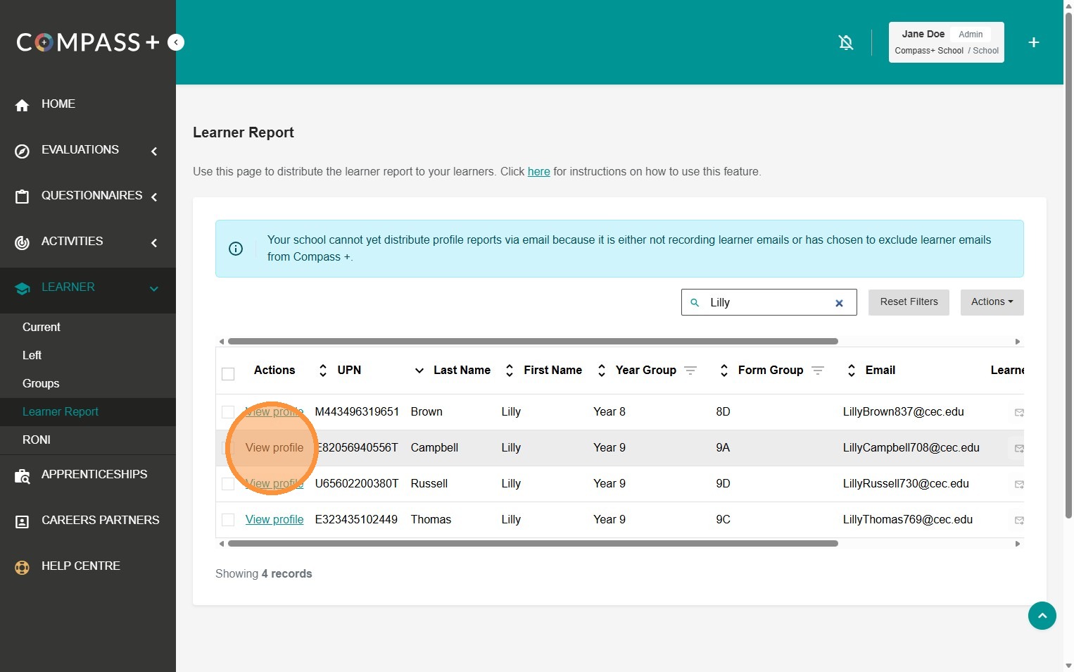 Unflagging for intervention in OnTrack+ – The Careers & Enterprise Company