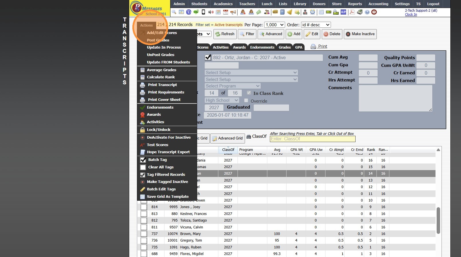 Why are the Transcripts not showing the Cumulative Average and ...