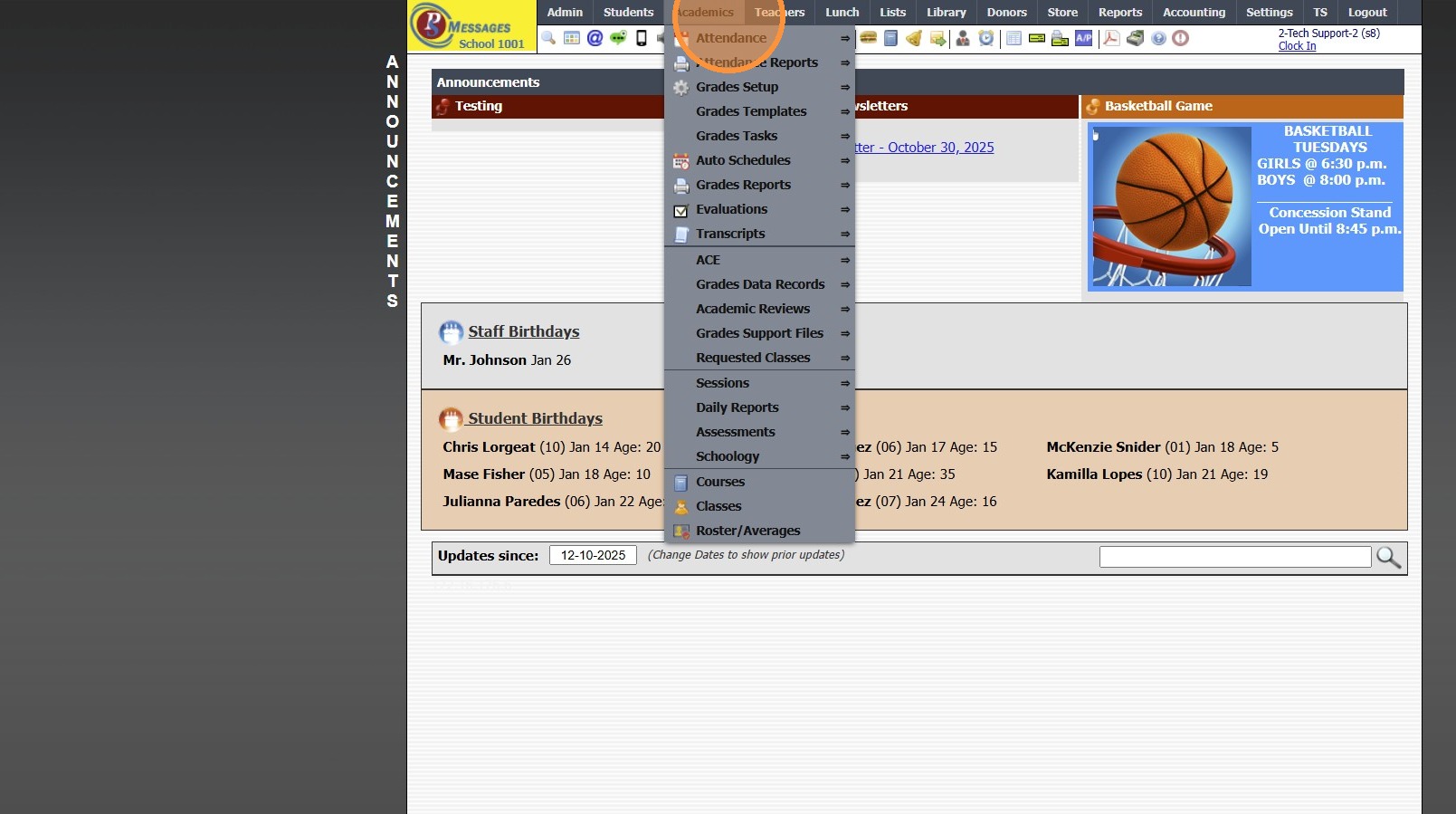 I Withdrew a Student and now the Student's Grade are not on the Report ...
