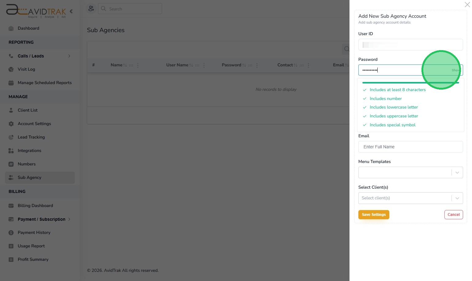 How to Add a New Sub Agency Account - AvidTrak