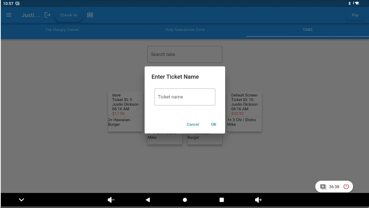 Creating Open Tickets Tabs (Lifelong OS) (Bar / Restaurant)