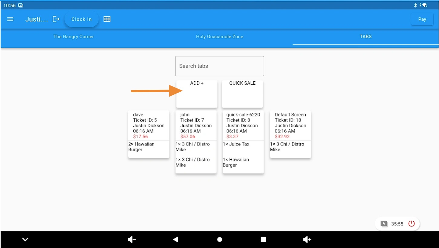Creating Open Tickets Tabs (Lifelong OS) (Bar / Restaurant)