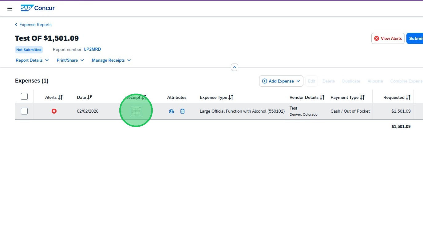Concur Expense: Attaching Documents Using the Available Receipts Section