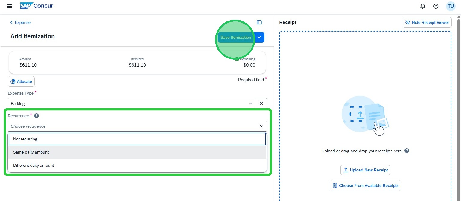 Concur Expense: Hotel/Lodging Itemizations