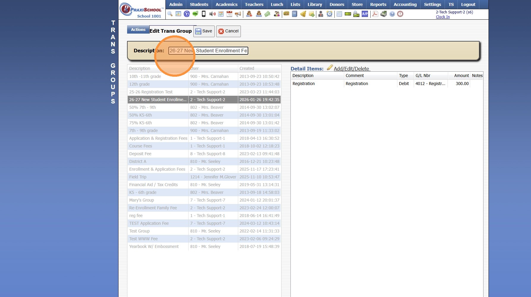 Creating a Transaction Group & Adding Transaction Items to the ...