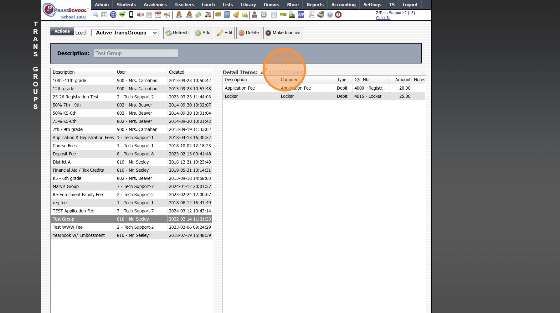 Creating a Transaction Group & Adding Transaction Items to the ...